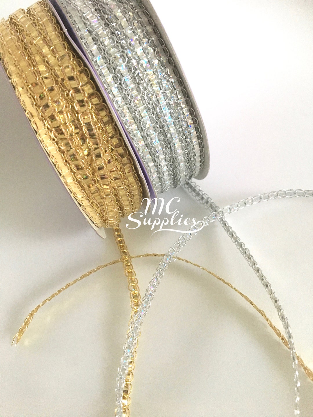 3 Yds,metallic Cord,metallic Ribbon,chain Cord,chain Ribbons,ribbon for ...