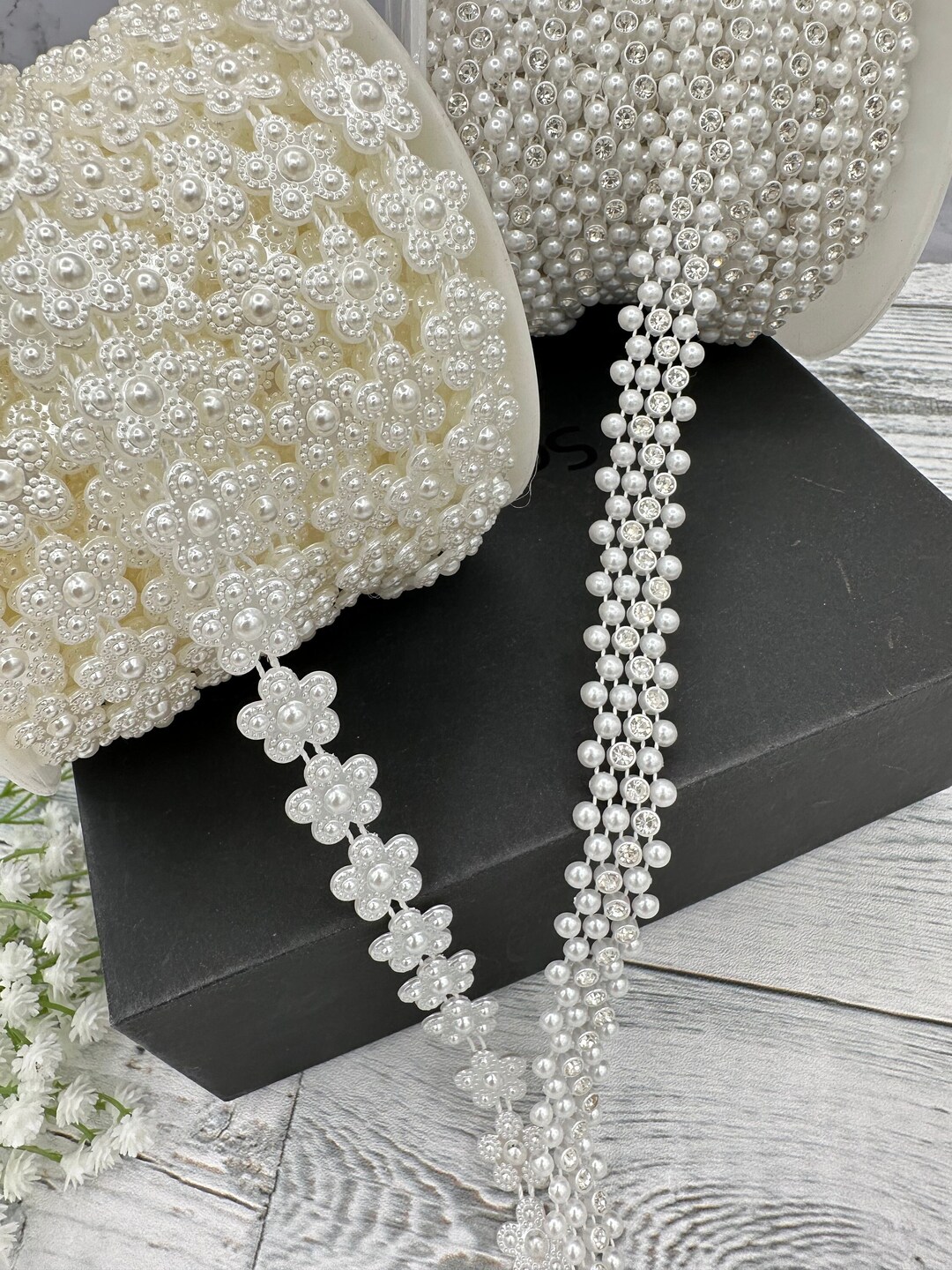 Strand of Pearls,white Pearl Trim,pearl String,decorative Pearls,pearl ...
