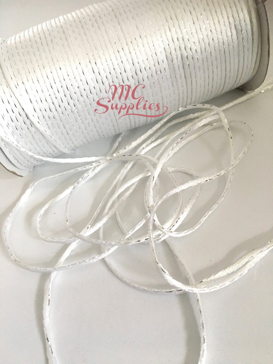 10 Yds,white Rattail Cord,rat Tail Cord,cola De Rata,satin Cord,jewelry ...