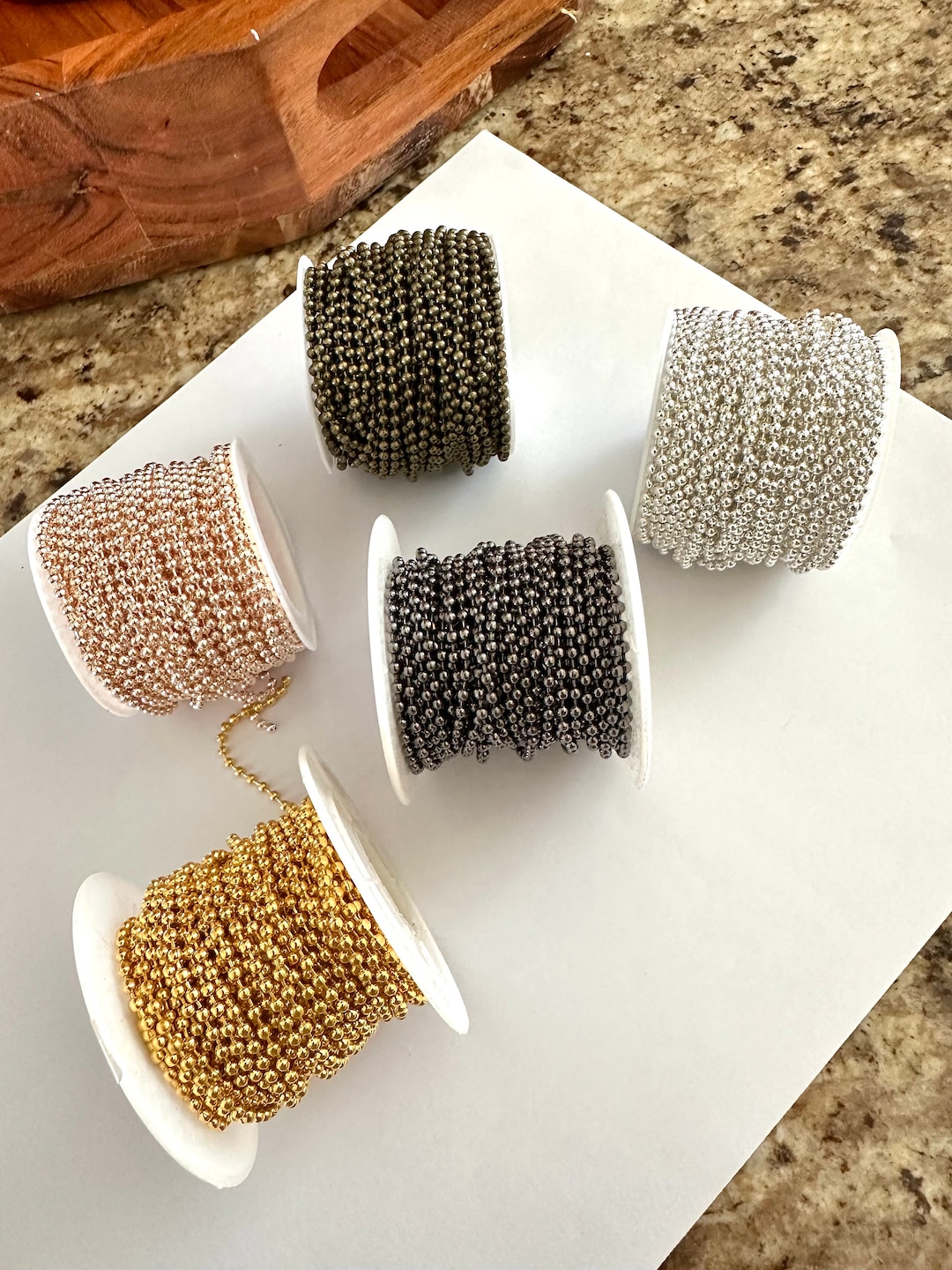 5 Yds,metal Ball Chain,beads Chain,craft Chain,ball Trim,crafting Beads ...