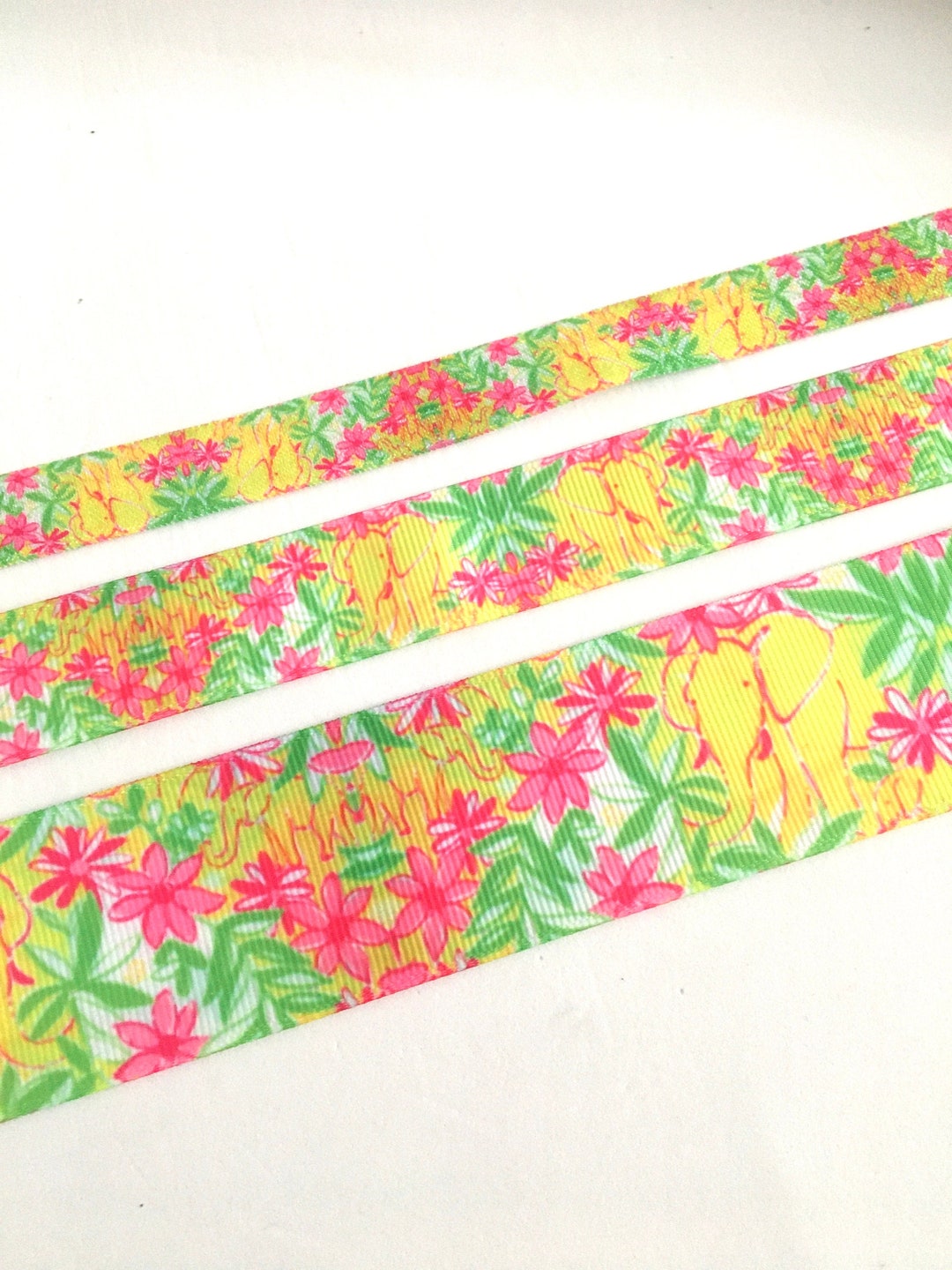 2-50 Yds,elephant Ribbon,flowers Ribbon,fabric Ribbon,tropical Ribbon ...