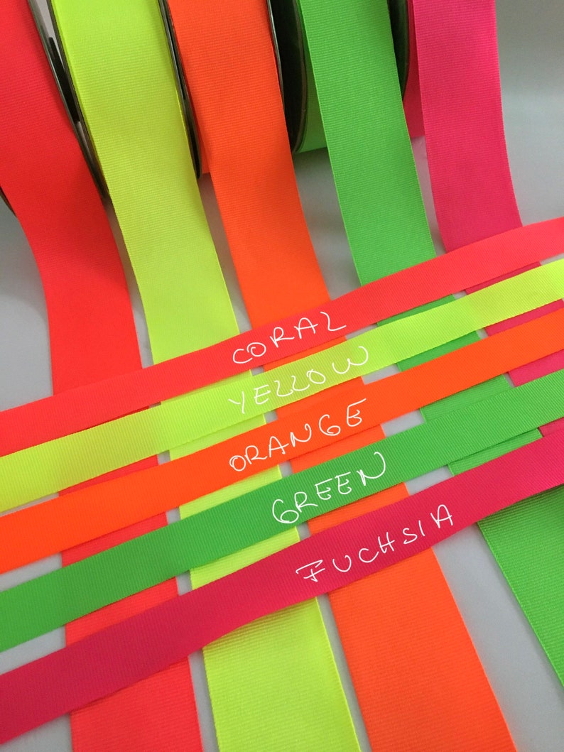3 Ydsneon Grosgrain Ribbonneon Ribboncraft Ribbonribbon - Etsy
