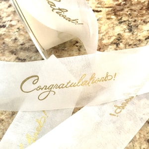 Thank You Ribbon,wedding Ribbon,ivory Ribbon,congratulations Ribbon ...