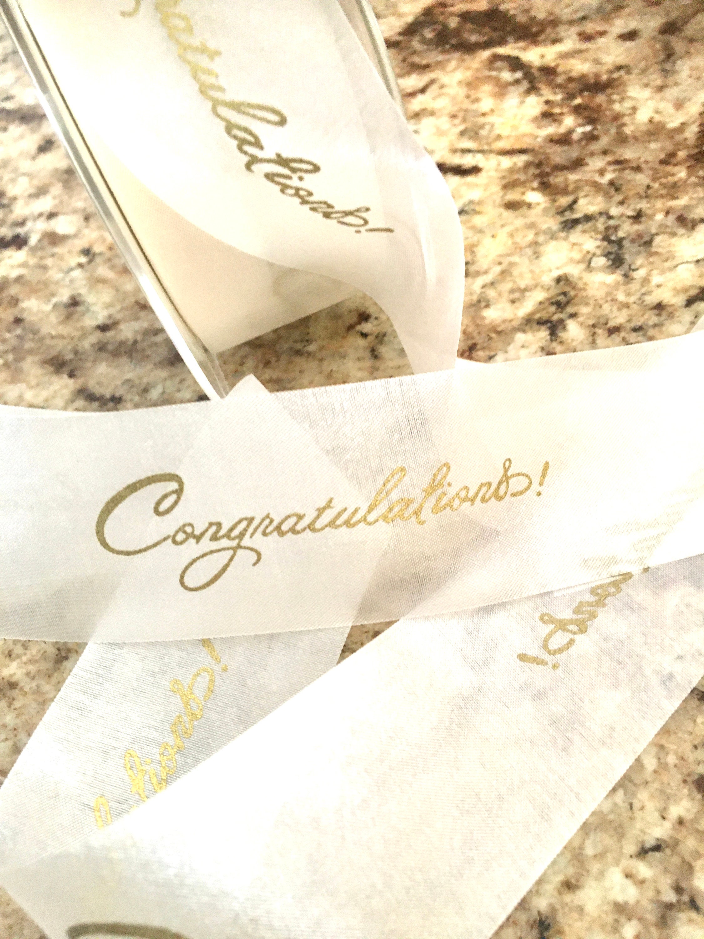 Thank you ribbonwedding ribbonivory ribboncongratulations | Etsy