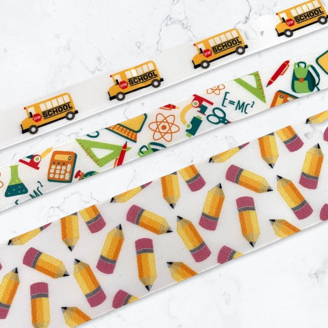 School Ribbon,science Ribbon,school Bus Ribbon,satin Ribbon,chemistry ...
