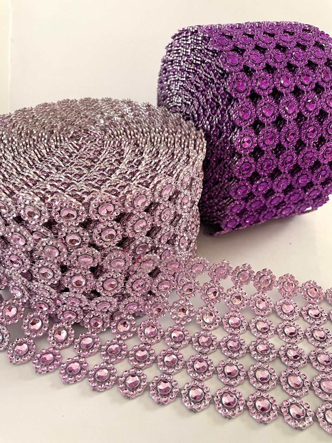 1-10 Yds,orchid Rhinestone,diamond Mesh Ribbon,jewel Ribbon,mesh by the ...