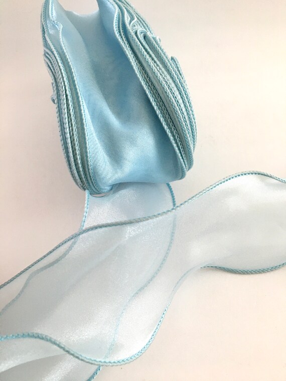 Wavy Ribbonblue Ribbonorganza Ribbonfabric Ribbonribbon - Etsy