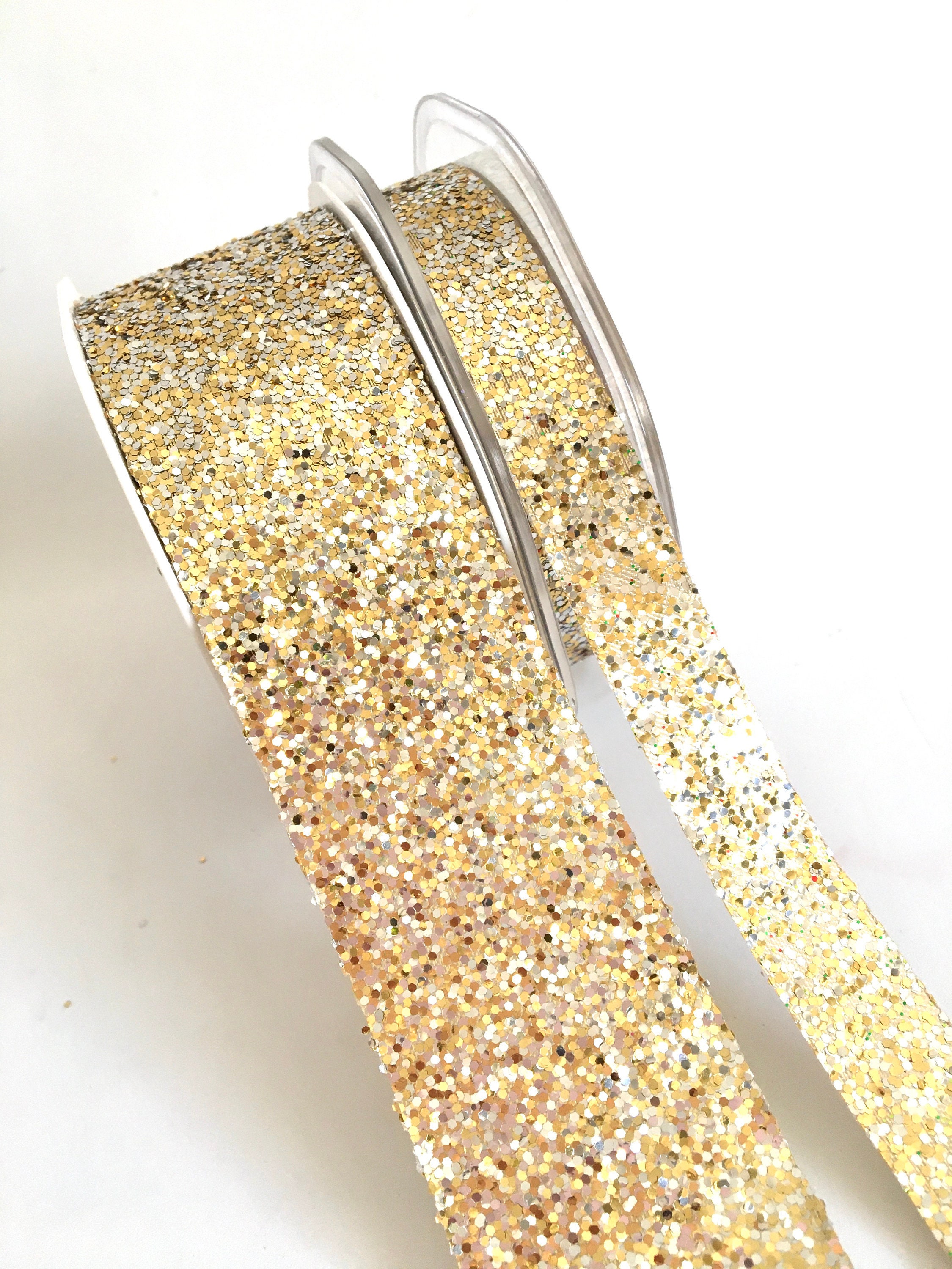 Glitter ribbonsparkle ribbongold ribbonfabric ribboncraft | Etsy