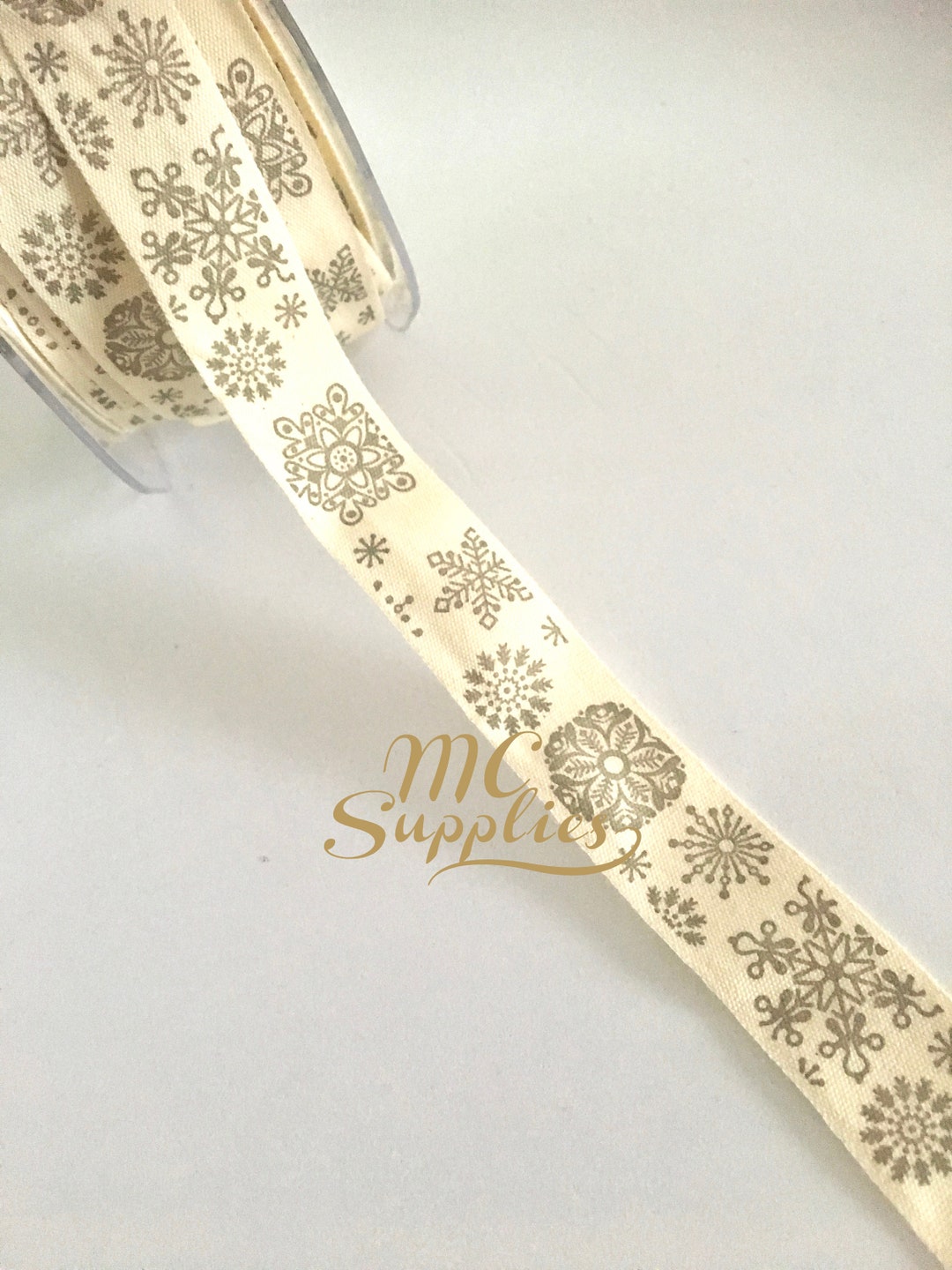 3 Yds,snowflakes Ribbon,canvas Ribbon,christmas Ribbon,winter Ribbon ...