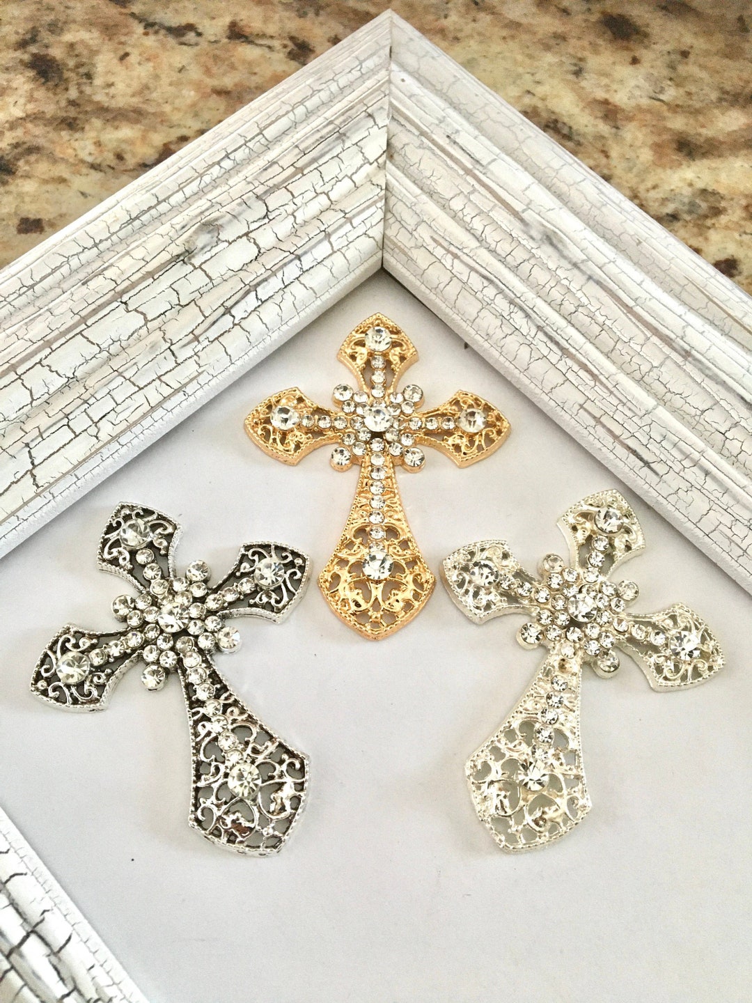 Metal Cross,cross Rhinestones,christening Rhinestones,metal Cross ...