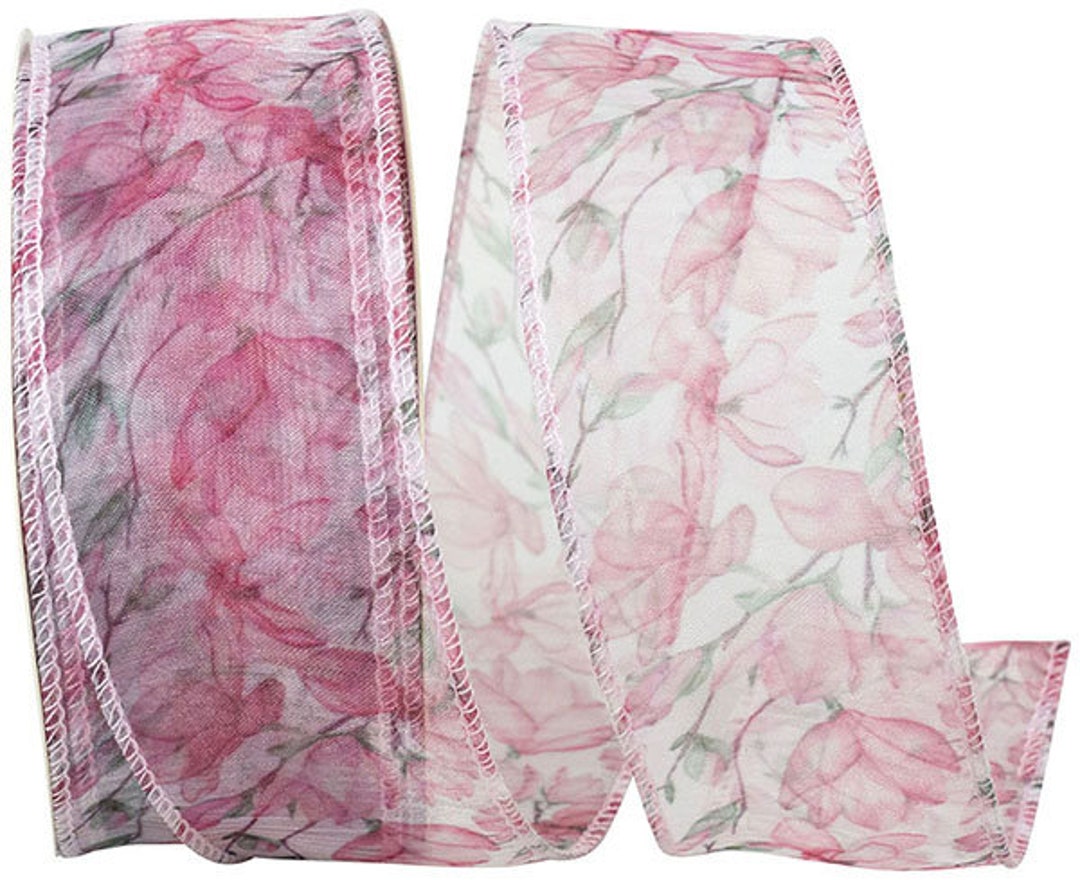 25 Ydssheer Ribbonpink Sheer Ribbonwired Ribbonscraft - Etsy