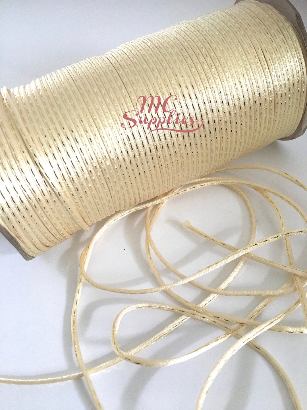 10 Yds,ivory Rattail Cord,rat Tail Cord,cola De Rata,satin Cord,jewelry ...