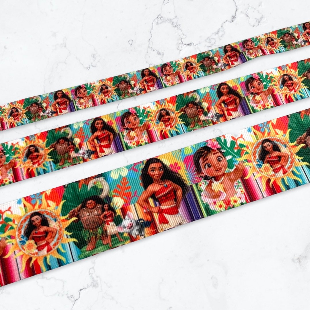 2 Yds,moana Ribbon,princess Ribbon,grosgrain Ribbon,ribbon by the Yard ...