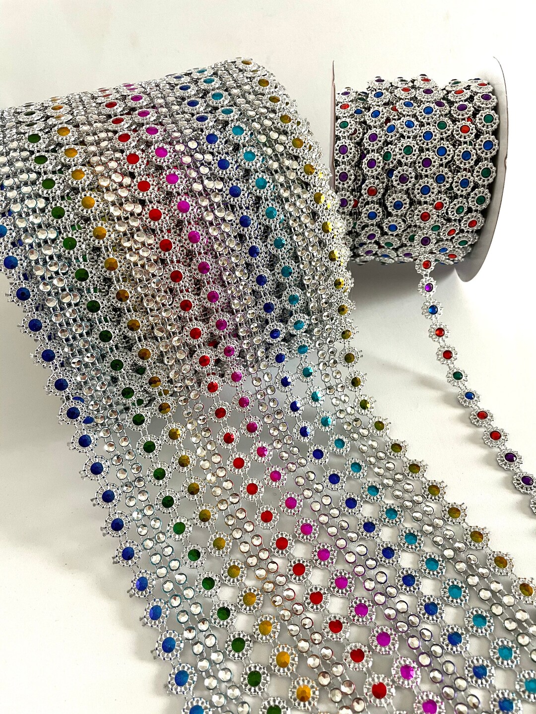 Rhinestone Mesh Ribbon,jewel Ribbon,rhinestone Ribbon,mesh by the Yard ...
