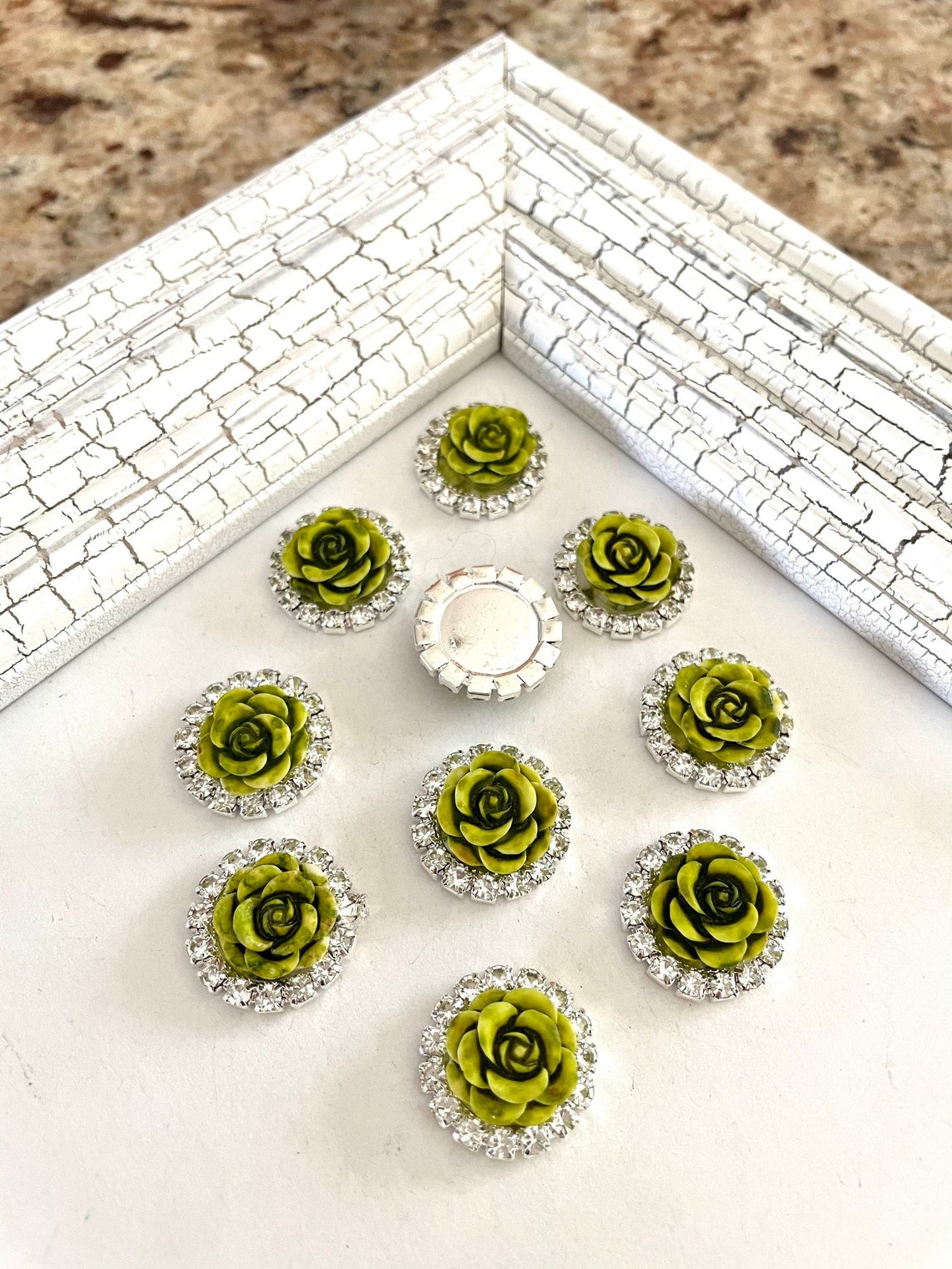 10 Pcs,olive Buttons,crystal Rhinestone,pearl Rhinestones,rhinestone ...