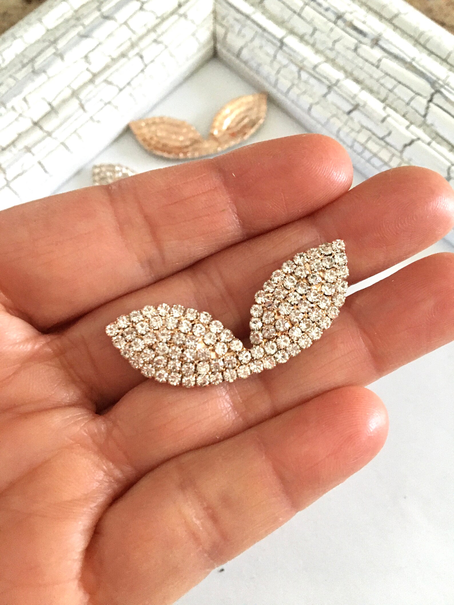 5 Pcsbunny Ears Rhinestonesmetal Bunny | Etsy