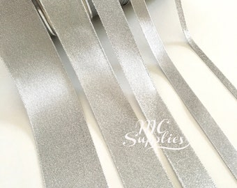 Silver Satin Ribbon - Etsy