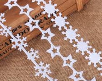 Large Silver Snowflake Ribbon Trim 1.75 Wide by the Yard - Etsy