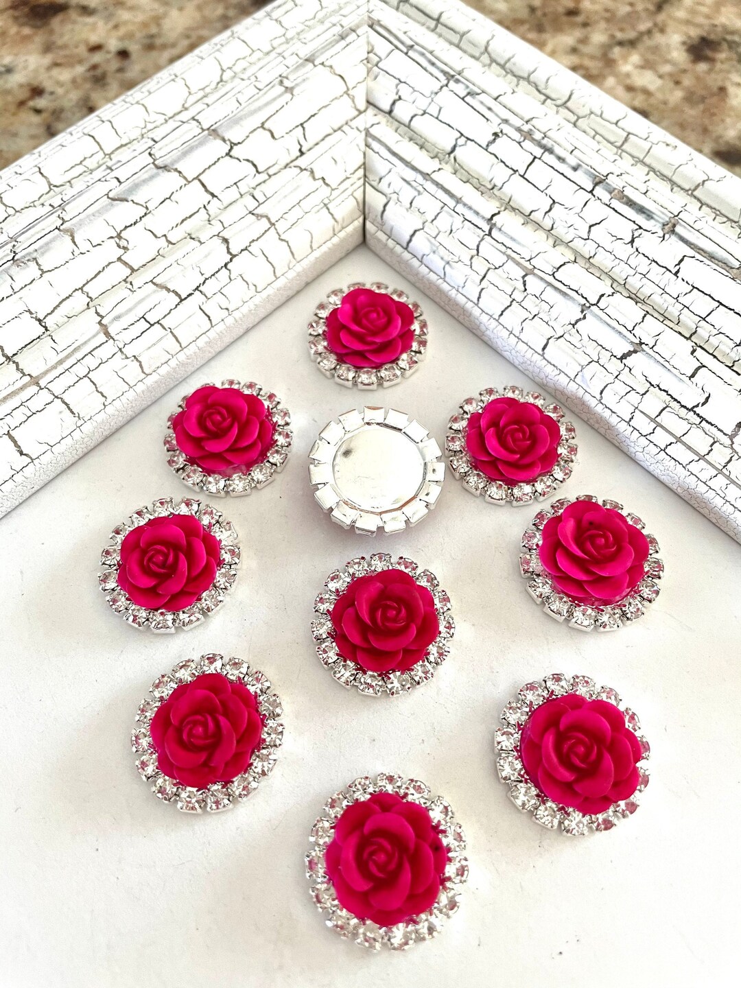 10 Pcs,pink Buttons,crystal Rhinestone,pearl Rhinestones,rhinestone ...