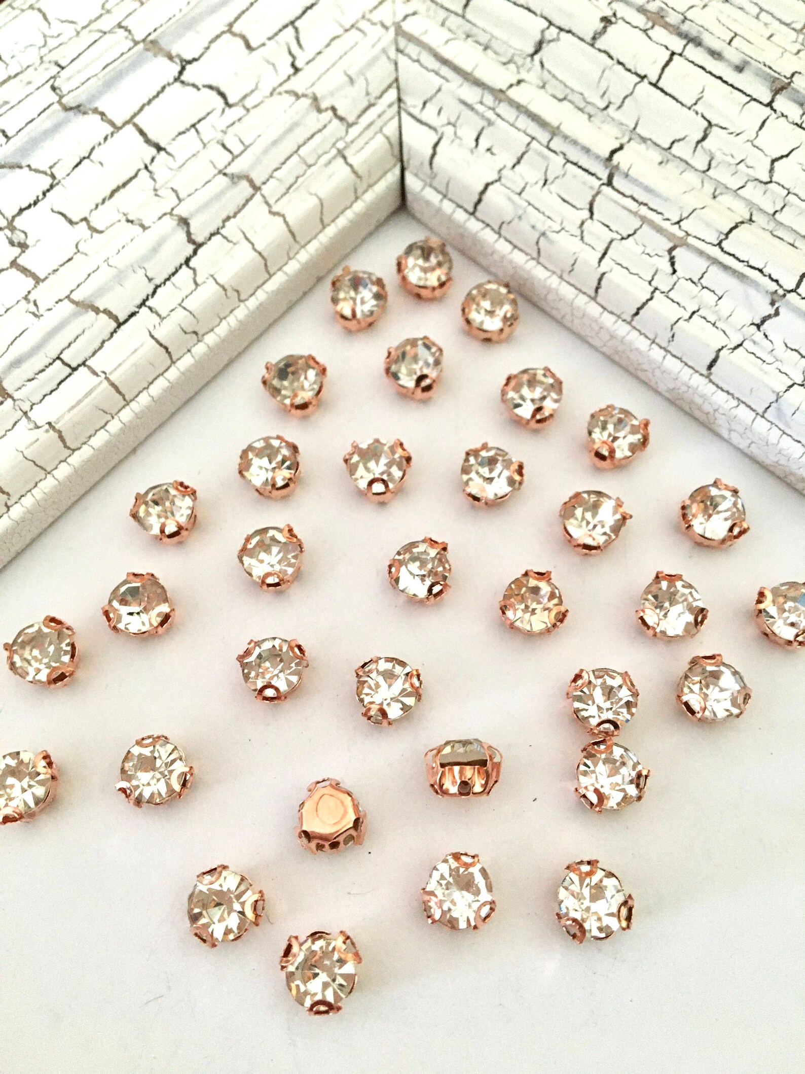 20 Pcsrose Gold Rhinestoneswedding Rhinestonesbridal - Etsy