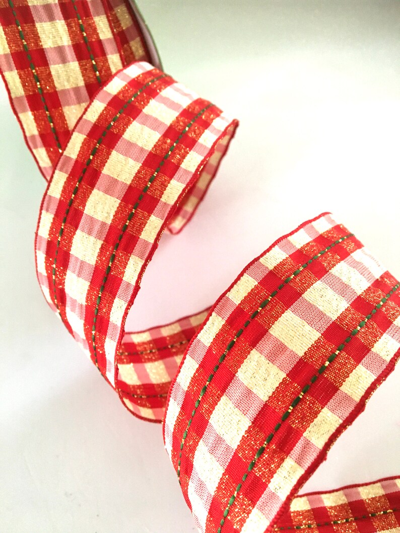 Christmas ribbonplaid ribbonholiday ribboncraft | Etsy