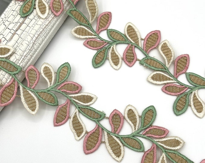 Leaves Ribbon,venice Lace Trim,vine of Leaves,leaves Trim,fabric Leaves ...