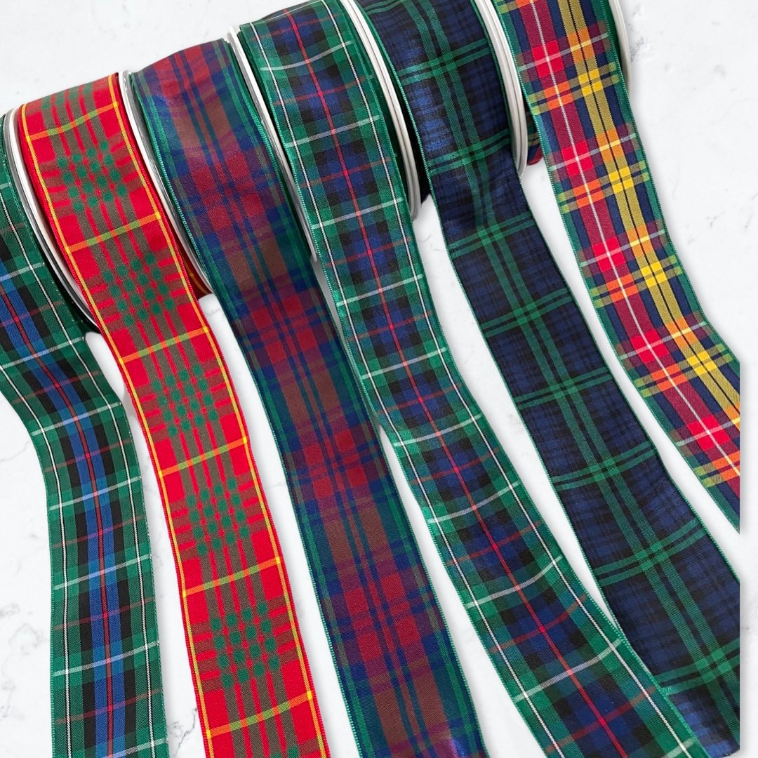 Tartan Ribbon,plaid Ribbon,holiday Ribbon,craft Ribbon,christmas Ribbon ...