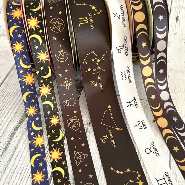 Moon and Stars Ribbon - Etsy