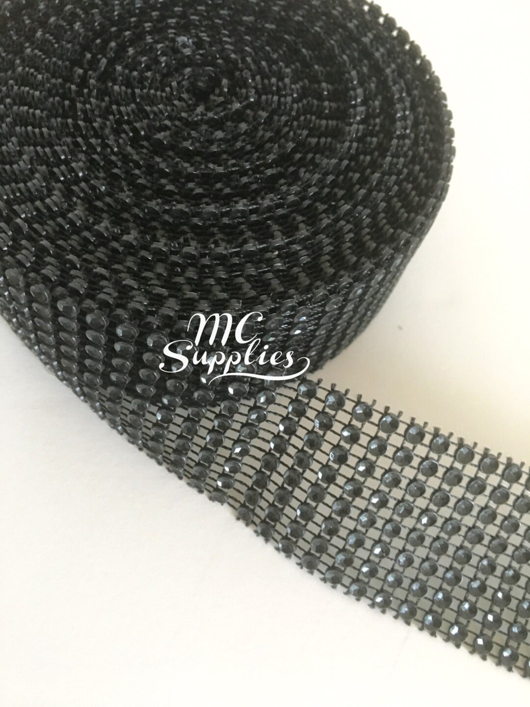 Black Mesh Ribbon,jewel Ribbon,rhinestone Ribbon,mesh by the Yard ...