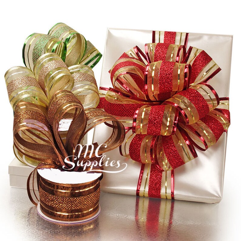 Christmas Ribbonstriped Ribbonholiday Ribboncraft - Etsy