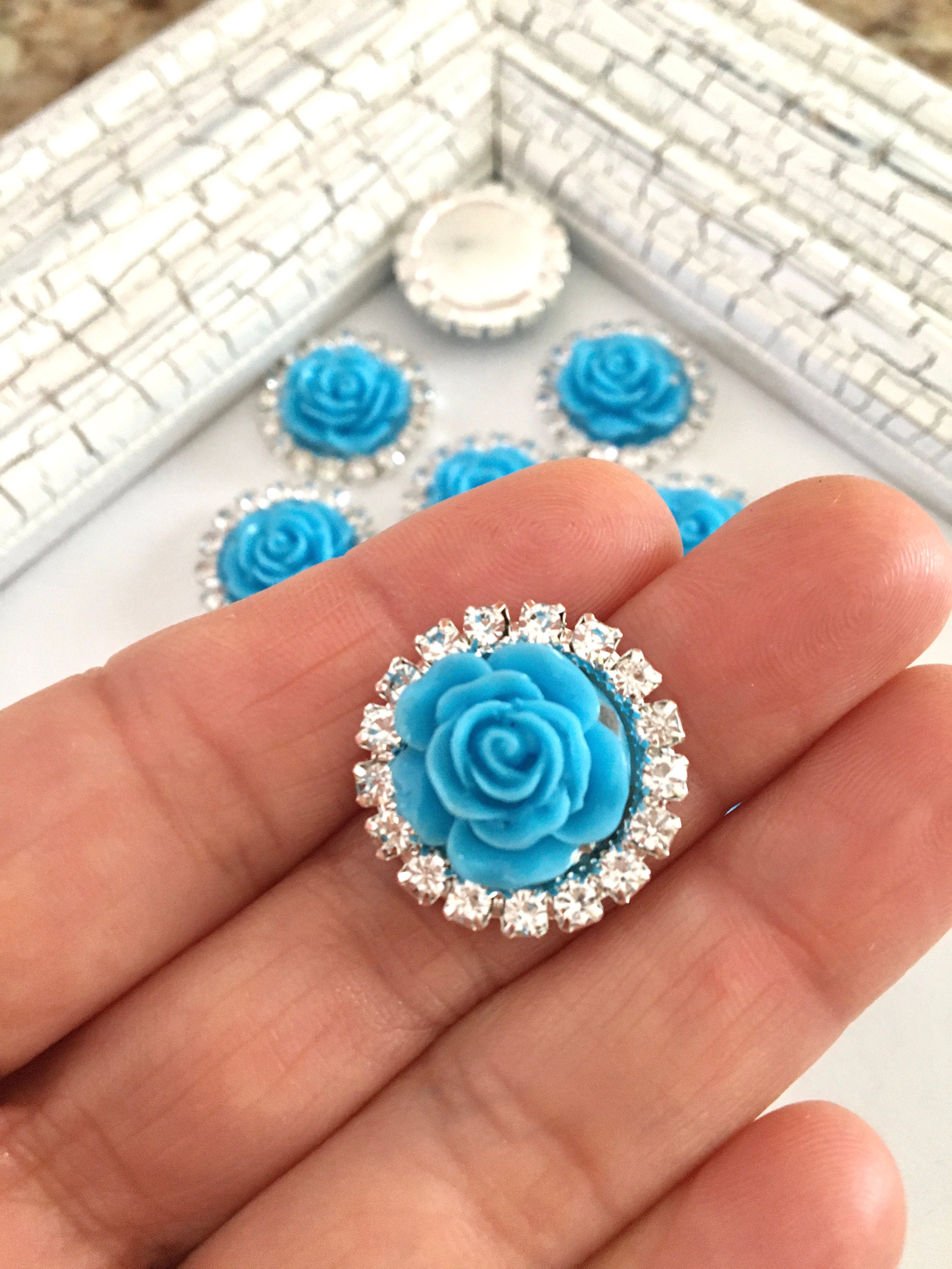 10 pcsBlue rhinestonecrystal rhinestonepearl | Etsy