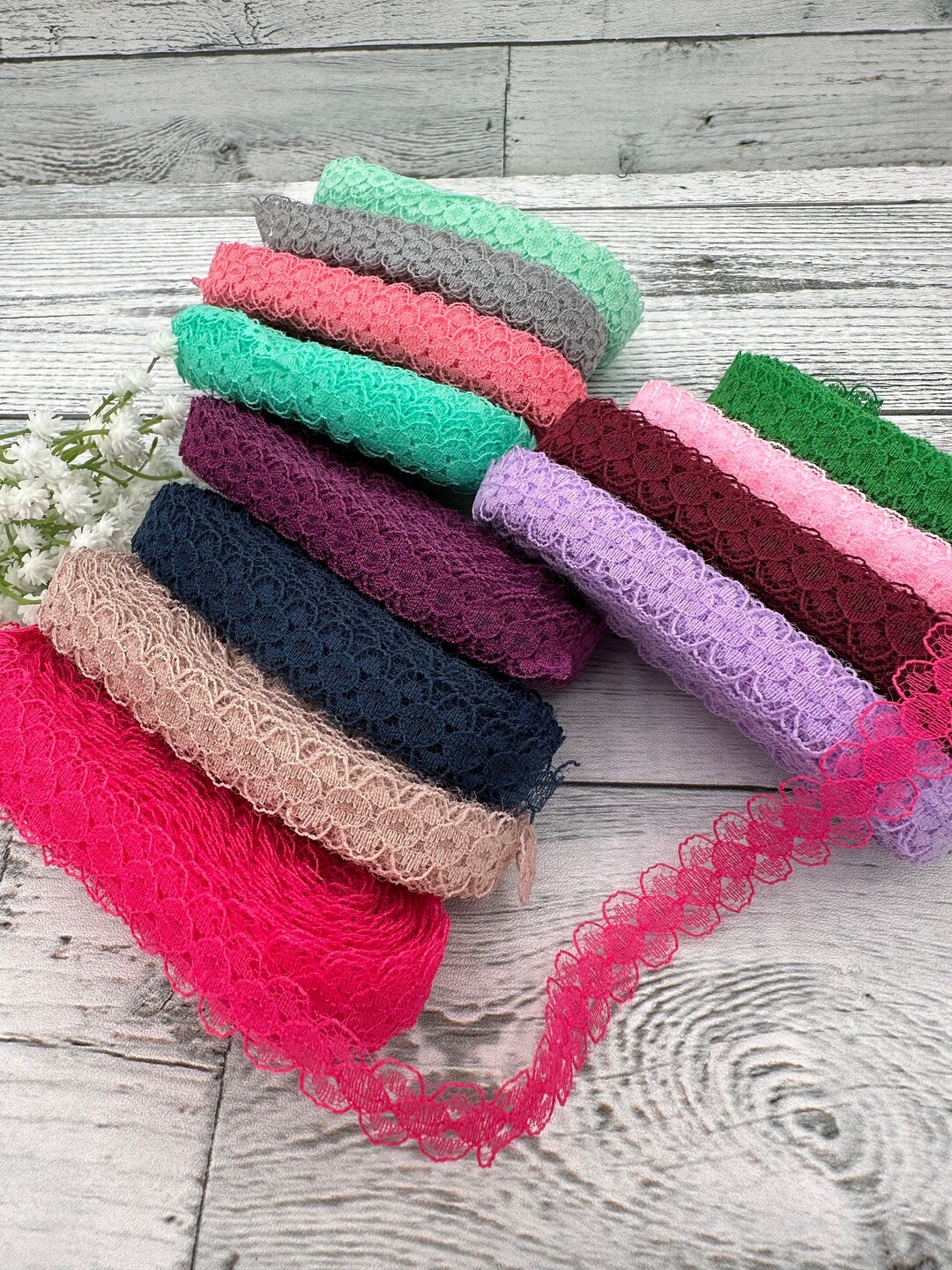 10 Yds,fabric Lace,lace Trim,craft Lace,purple Lace,sewing Trim,pink ...