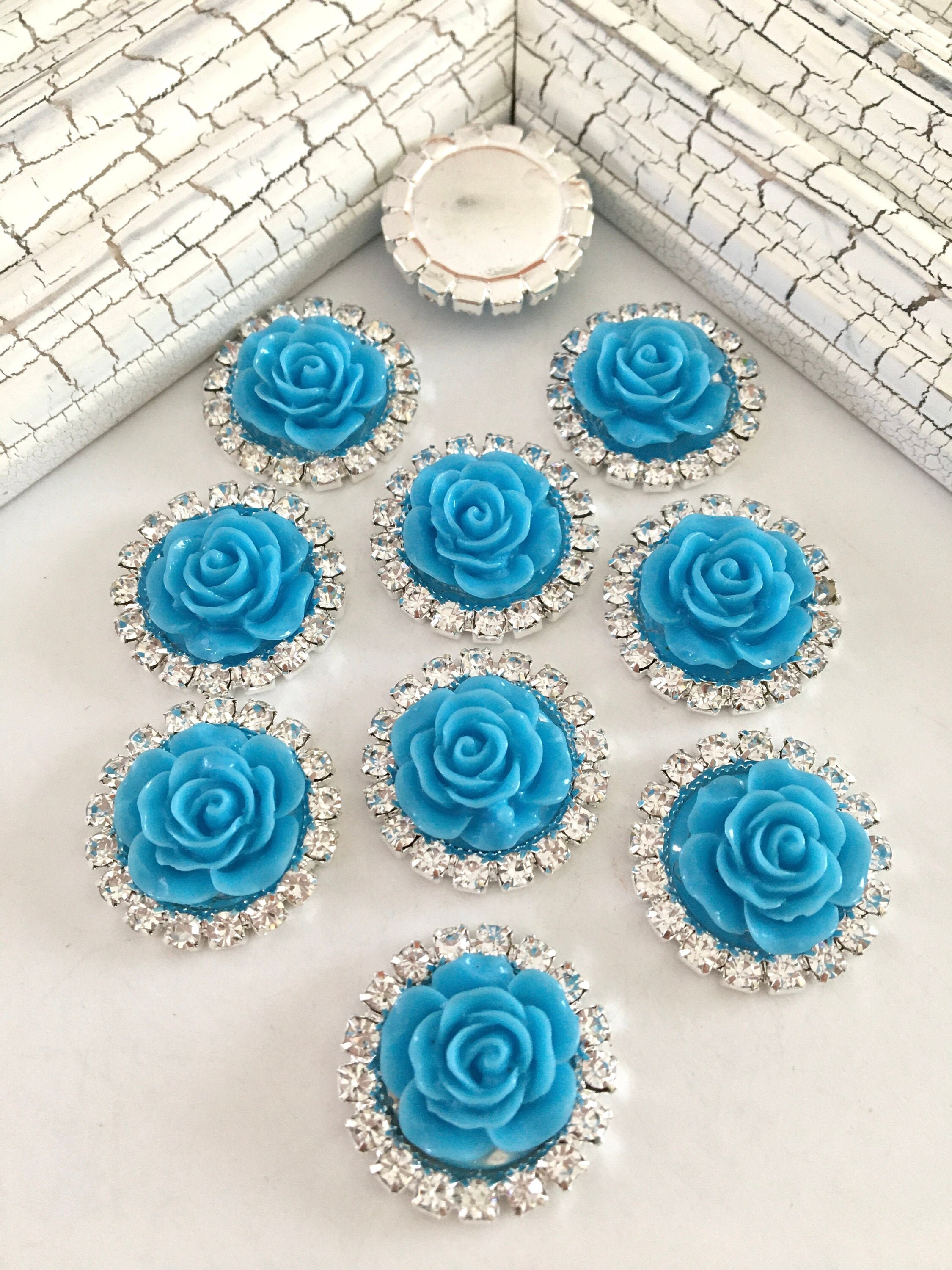 10 pcsBlue rhinestonecrystal rhinestonepearl | Etsy