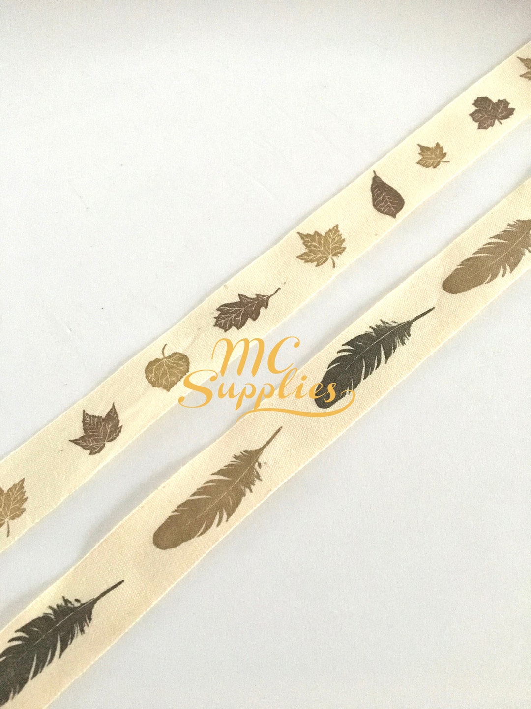 3 Yds,feathers Ribbon,canvas Ribbon,leaf Ribbon,scrapbooking Ribbon ...