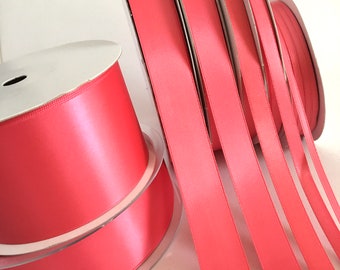 Coral Satin Ribbon | Etsy