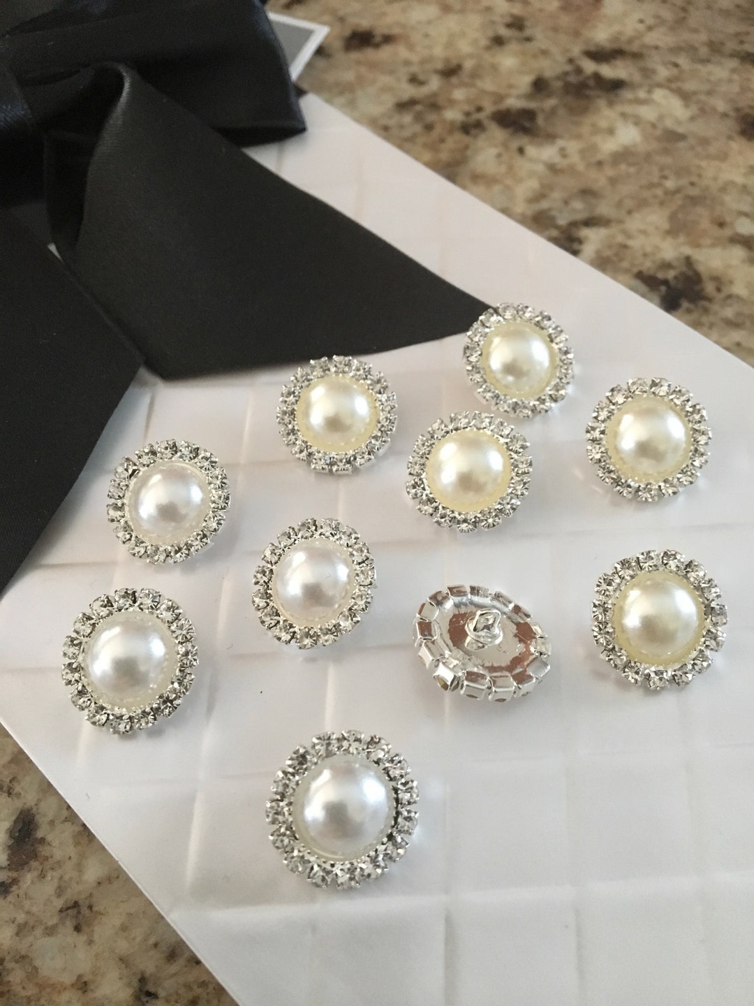 10 Pcs,pearl Rhinestones,rhinestone With Pearls,flower Rhinestones ...