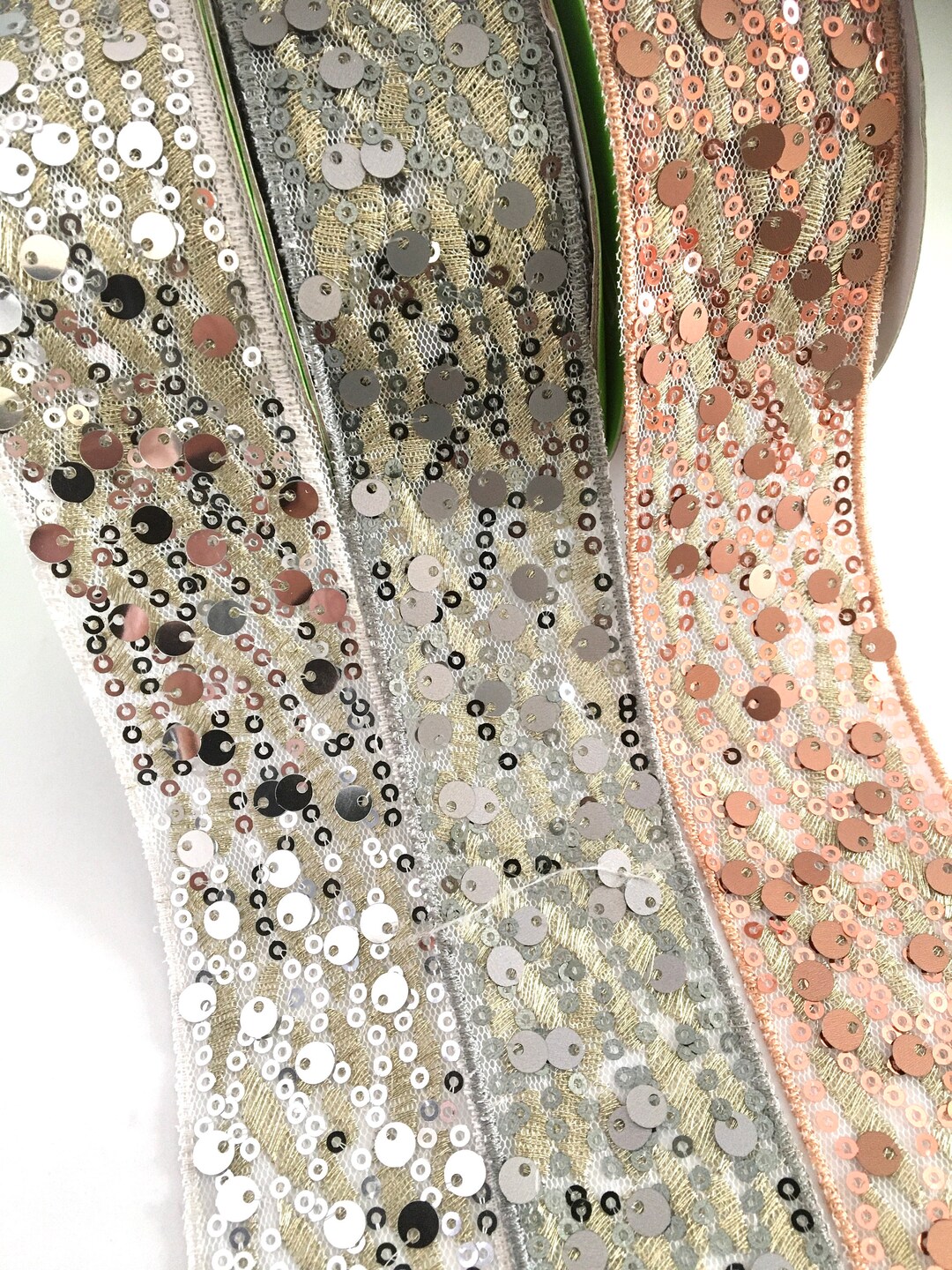 Rose Gold Ribbon,sequin Ribbon,wedding Ribbon,bridal Ribbon,craft ...