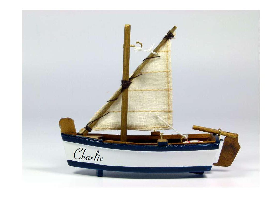 Personalised Birthday Cake Topper, Miniature Model Sailing Skiff, Boat ...