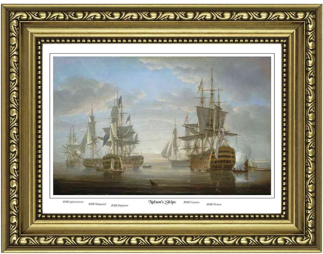 Nelson's Ships Framed 11 X 14 Print of a Picture of the Ships That ...