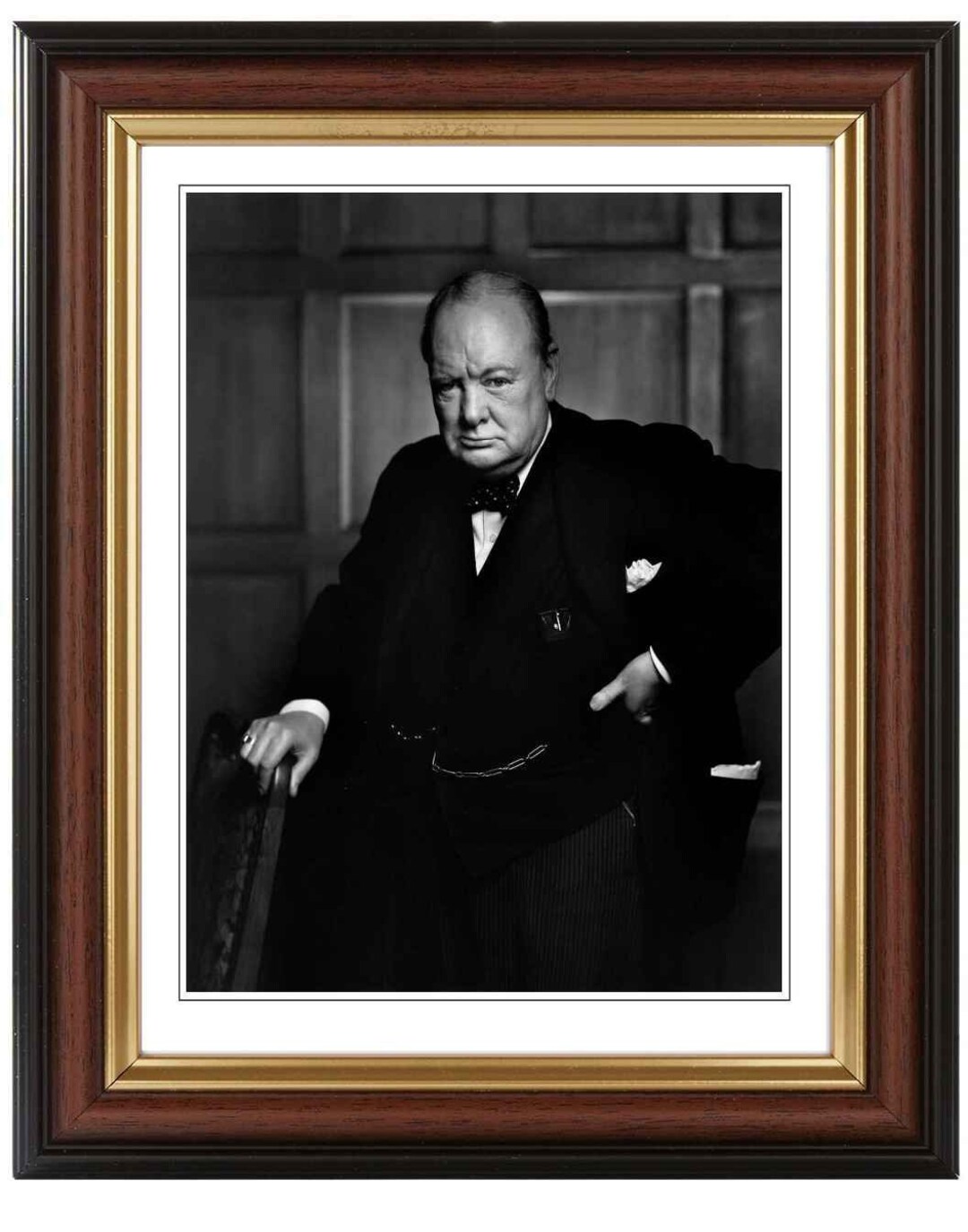 Winston Churchill Framed Portrait Print 11 X 14 Brown Frame - Etsy UK