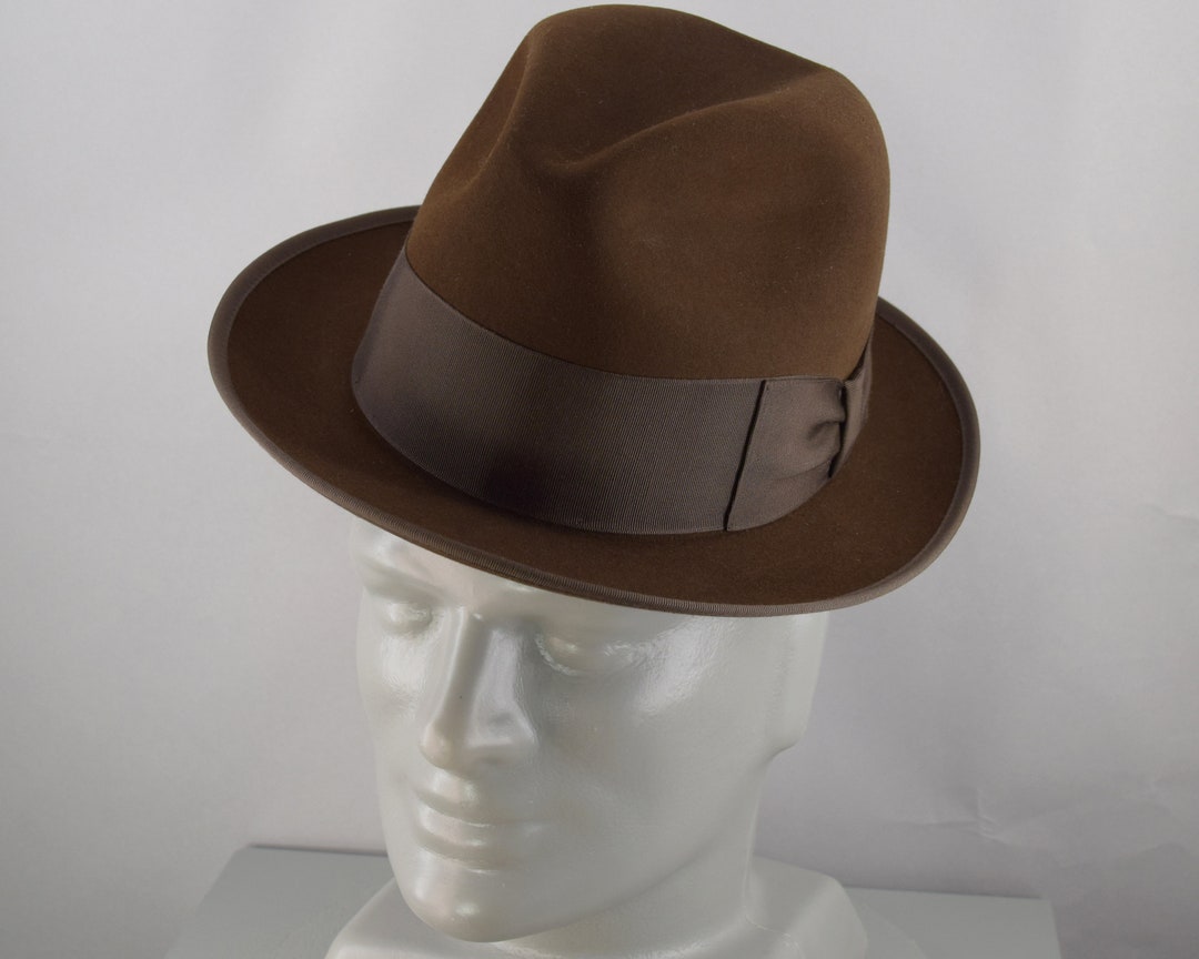 Chocolate Brown Vintage 50s Fedora Hat by Alexander 6 7/8 - Etsy