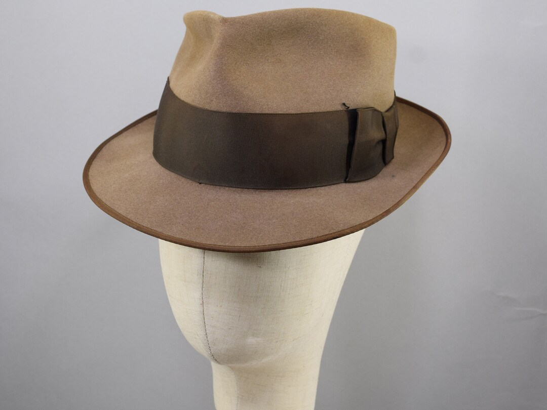 Brown Wide Brim Vintage 40s Fedora Hat Slightly Distressed 6 7/8 - Etsy