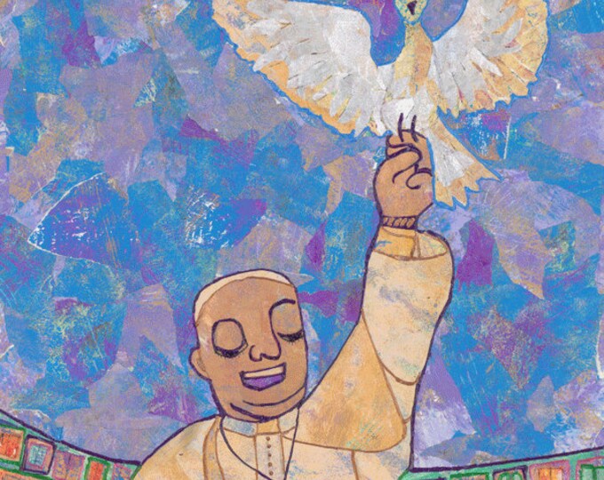 Pope Francis and the Dove, Created With the Children, Fine Art Print 8 ...