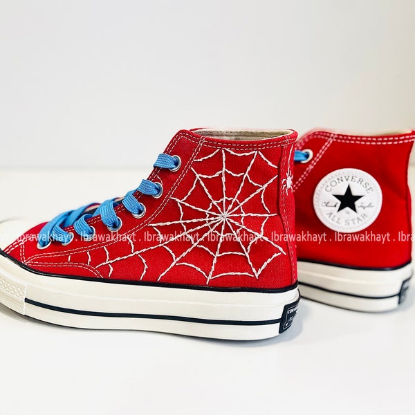 Spiderman Converse - Etsy