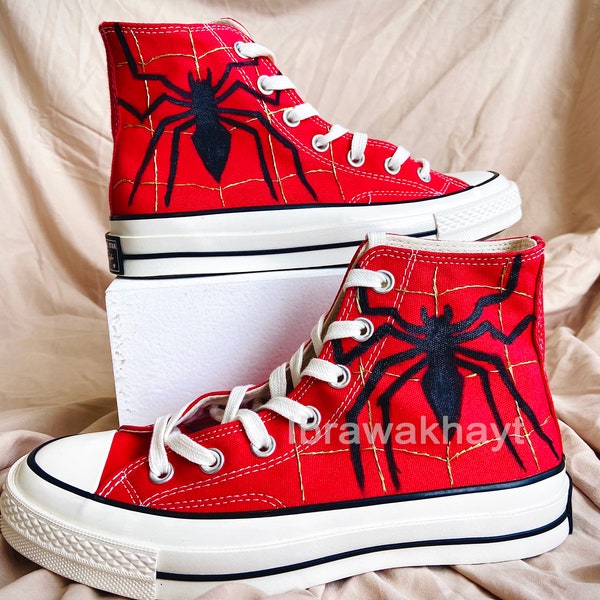 Spiderman Converse - Etsy