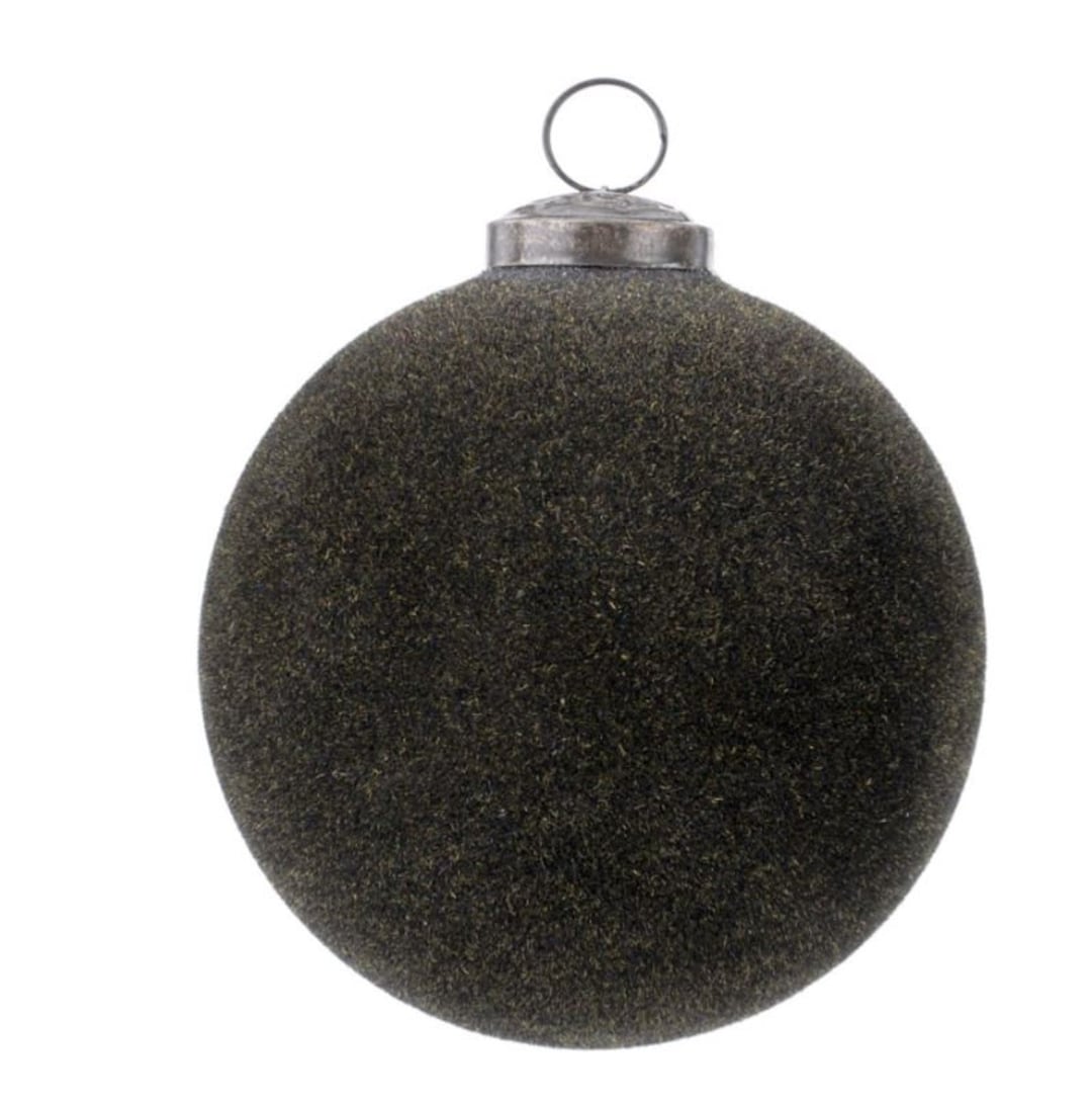 Green Flocked Ornament - Large - Etsy