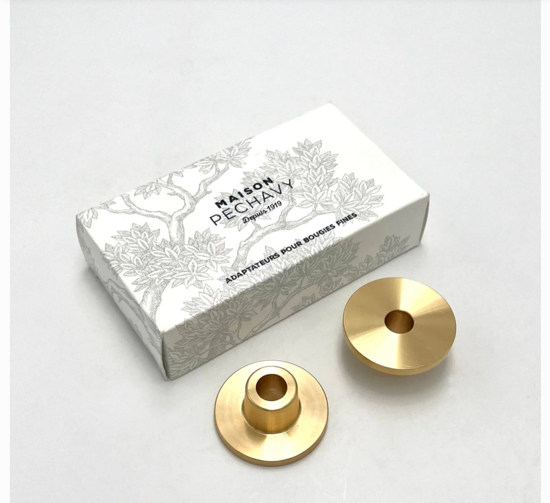 Brass Candle Holder and Adapter (set of 2) - Etsy