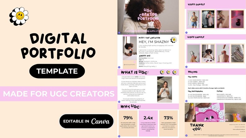 UGC Media Kit Digital Portfolio 2024 Template - Etsy