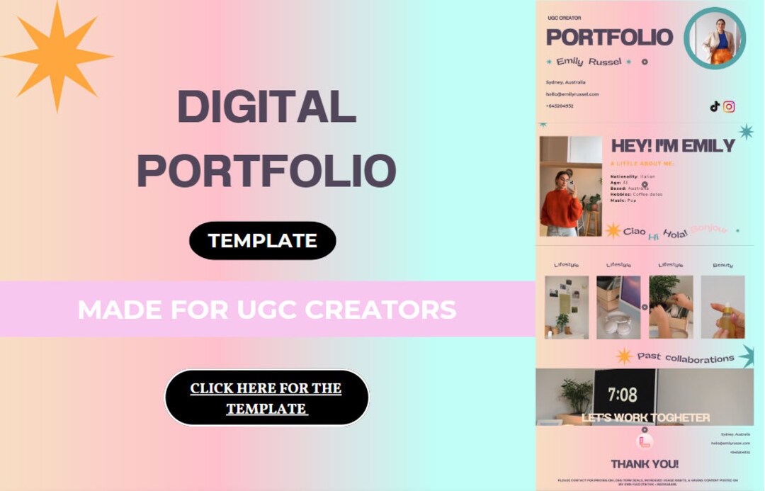 UGC Digital Portfolio 2024 Template - Etsy