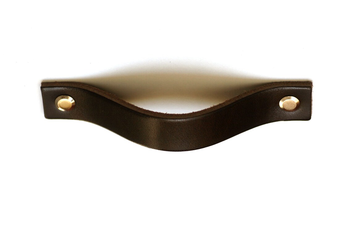 Leather furniture handles 128mm leather pulls | Etsy